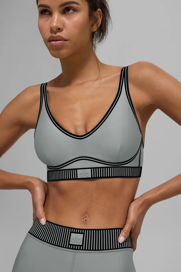 Alo Yoga Airlift Line Up Bra - Lunar Grey