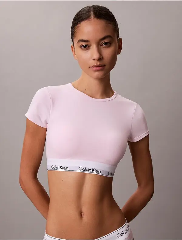 Calvin Klein Icon Cotton Modal Lightly Lined T-shirt Bralette - Cradle Pink