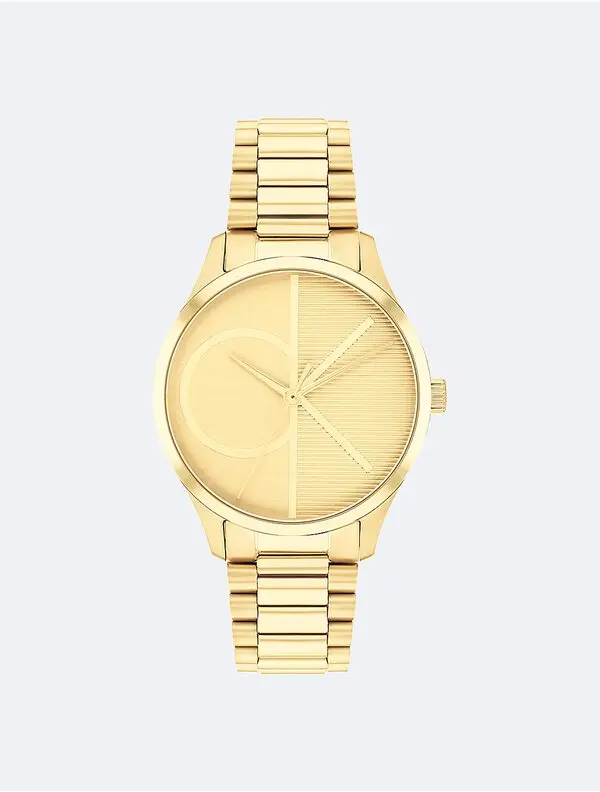 Calvin Klein Texture Logo Bracelet Watch - Gold