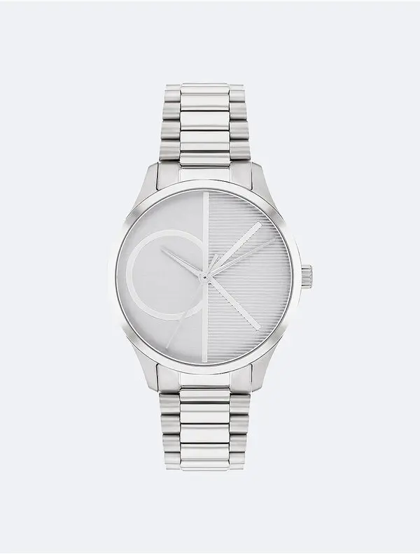 Calvin Klein Texture Logo Bracelet Watch - Silver