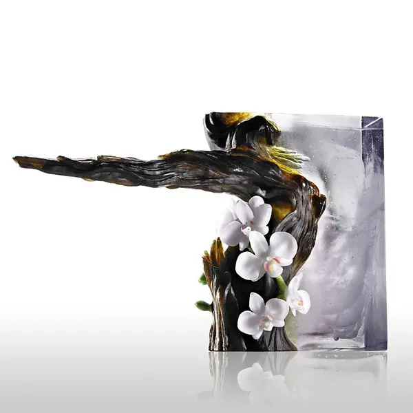 LIULI The Power Of Ascension Yushan Juniper Crystal Art Piece, Limited Edition - Amber Purple