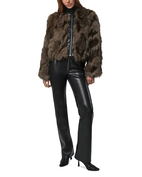 Apparis Lillet Faux Fur Patchwork Bomber Jacket - Cedar Multi
