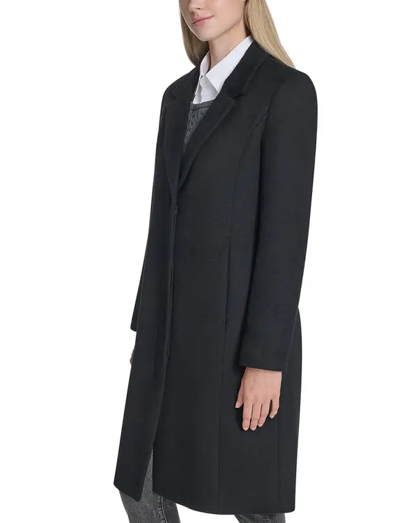 Cole Haan Single Breasted Notch Collar Coat - Black
