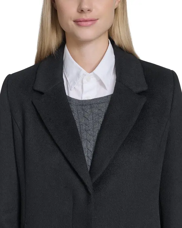 Cole Haan Single Breasted Notch Collar Coat - Black