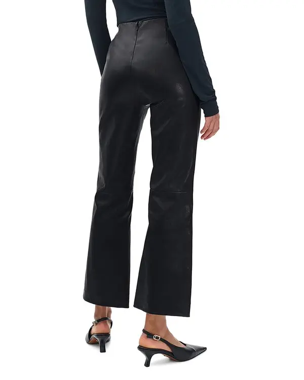 Rag & Bone Irina Leather Kick Flare Pants - Black