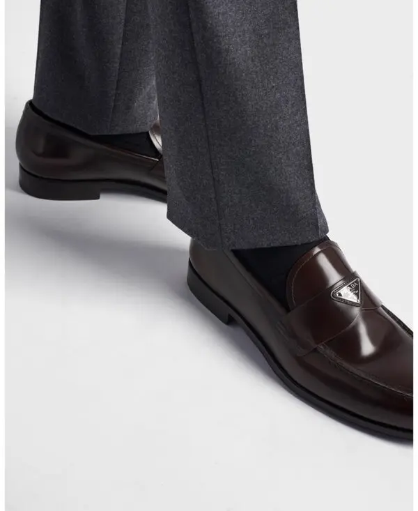 Prada Brushed Leather Loafers