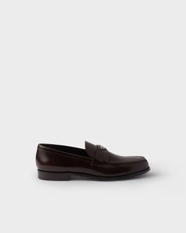 Prada Brushed Leather Loafers