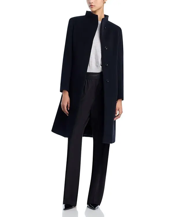 Cinzia Rocca Notch Stand Collar Long Coat