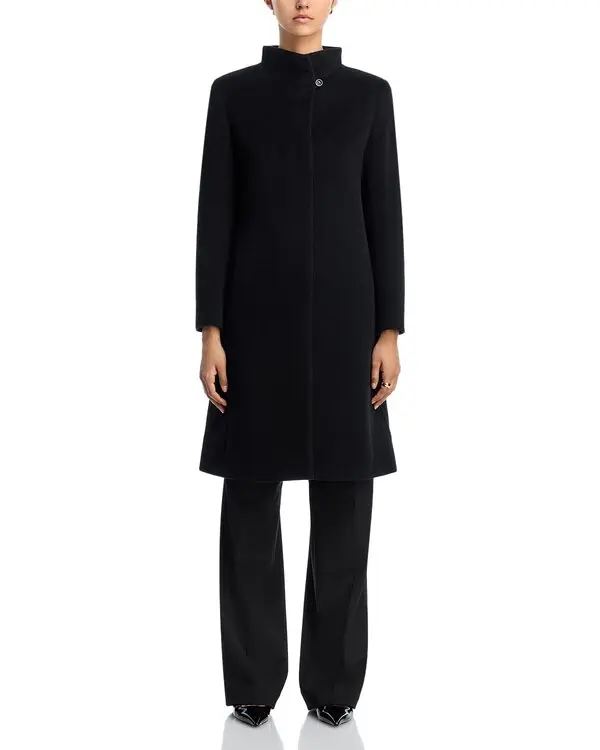 Cinzia Rocca Notch Stand Collar Long Coat