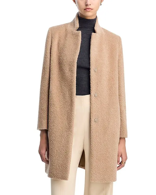 Cinzia Rocca Stand Notch Collar Snap Front Coat