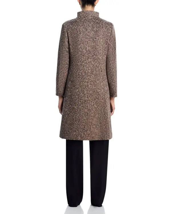 Cinzia Rocca Printed Stand Collar Long Coat