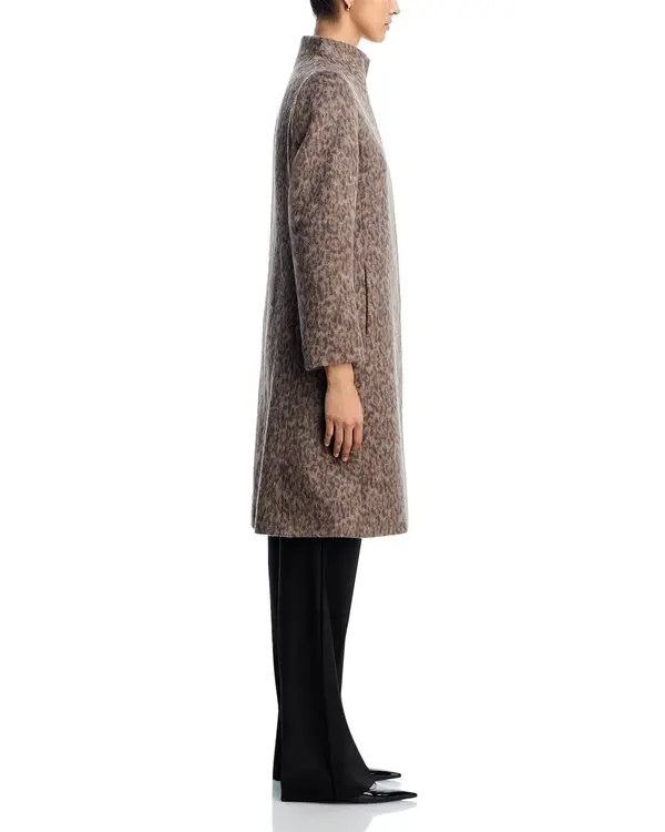 Cinzia Rocca Printed Stand Collar Long Coat