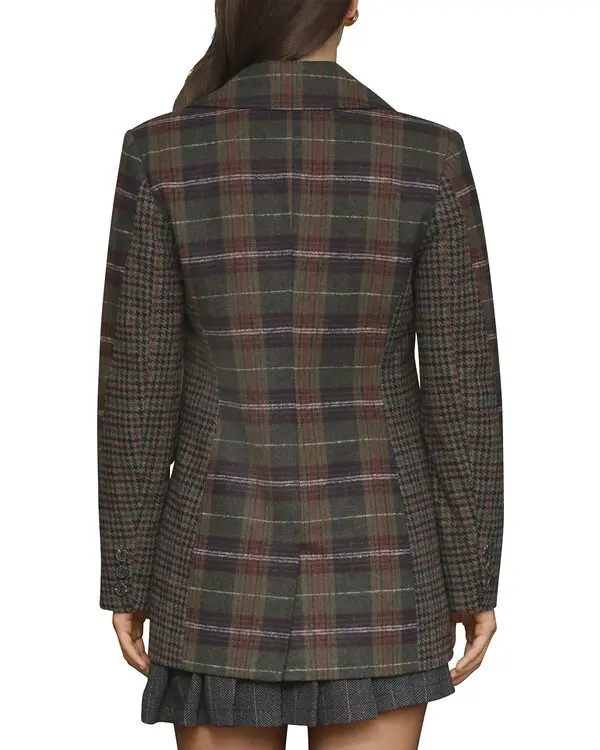 Avec Les Filles Pattern Block Plaid Blazer