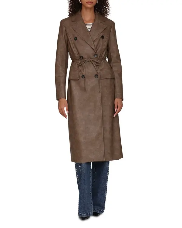 Avec Les Filles Faux-ever Leather Trench Coat