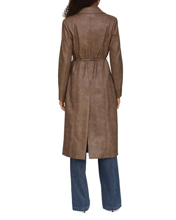 Avec Les Filles Faux-ever Leather Trench Coat