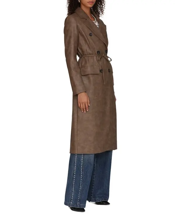 Avec Les Filles Faux-ever Leather Trench Coat