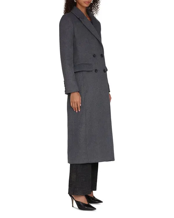 Avec Les Filles Tailored Double Breasted Coat - Grey