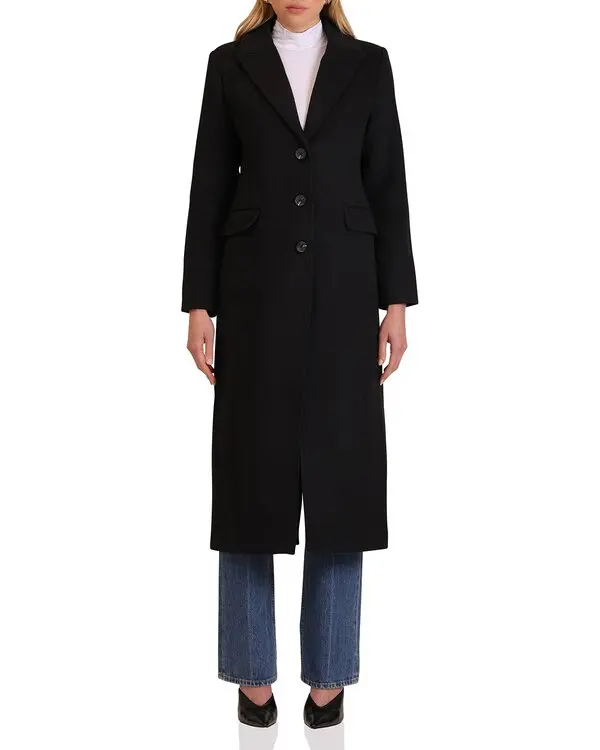 Avec Les Filles Cutaway Maxi Coat - Black