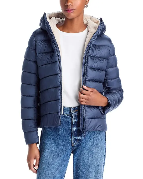 SAVE THE DUCK Faux Shearling Hooded Puffer Jacket