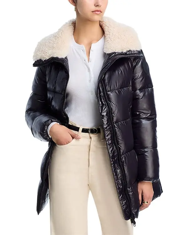 SAVE THE DUCK Bonita Faux Shearling Puffer Jacket