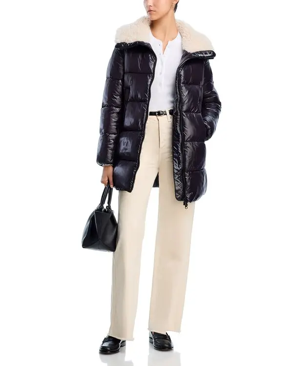 SAVE THE DUCK Bonita Faux Shearling Puffer Jacket