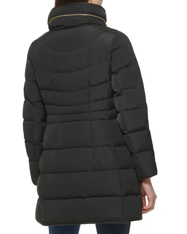 Cole Haan Quilted Coat With Hidden Hood