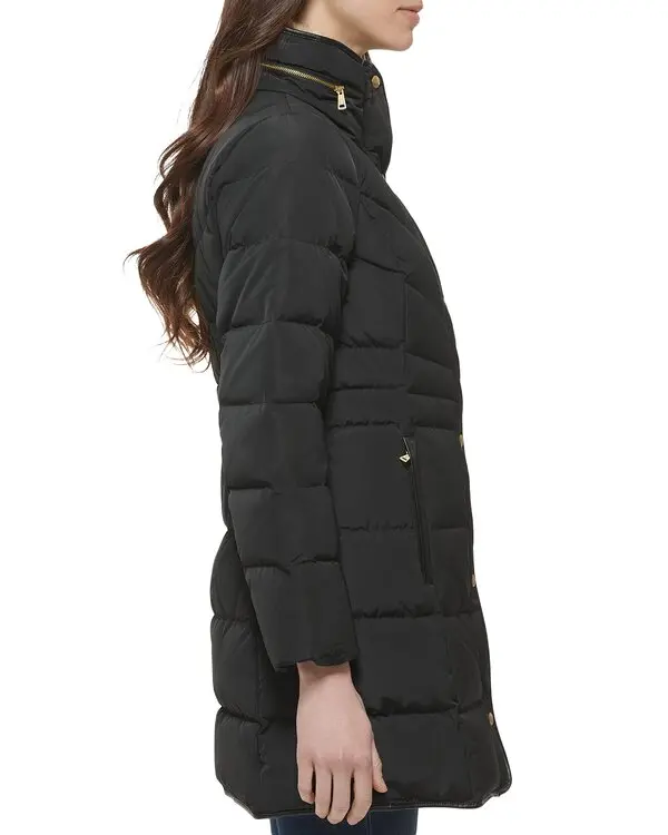 Cole Haan Quilted Coat With Hidden Hood