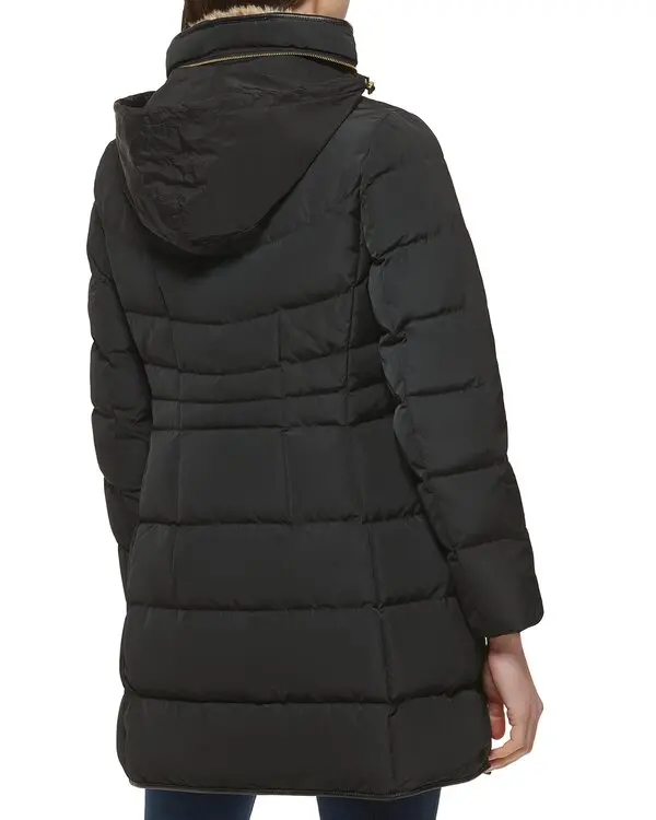 Cole Haan Quilted Coat With Hidden Hood