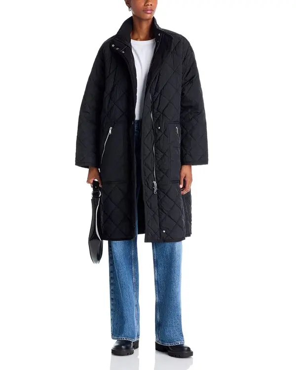 Bernardo Quilted Woven Coat