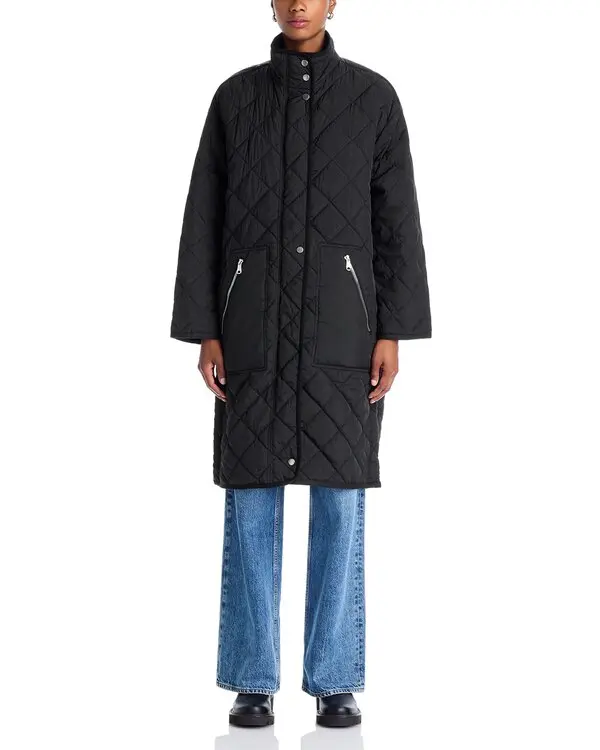 Bernardo Quilted Woven Coat