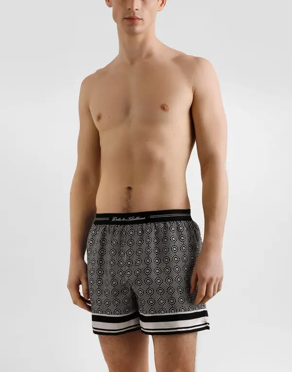 Dolce & Gabbana Printed Silk Twill Boxer Shorts