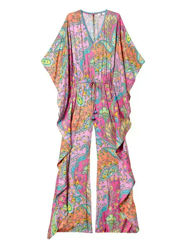 TWINSET Paisley-print Ruffled Jumpsuit - Pink