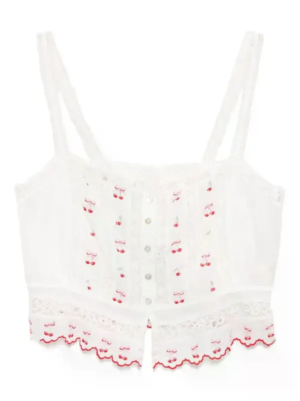 LoveShackFancy Vietta Top - White