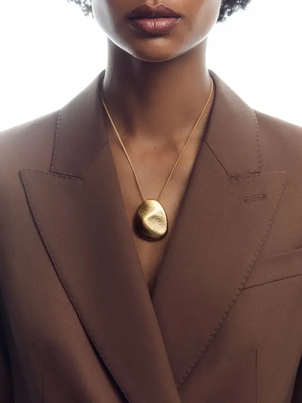 REISS Perdita Tone Pebble Pendant Necklace - Gold