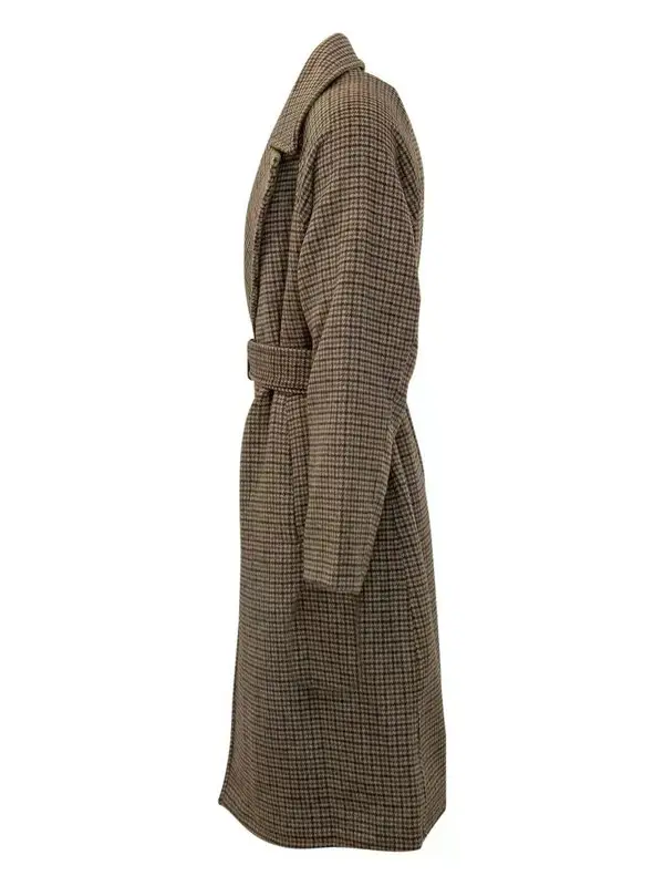 A PAPER KID Belted Houndstooth Double-breasted Coat