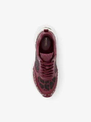 Michael Kors Katrina Mixed-media Trainer - Red