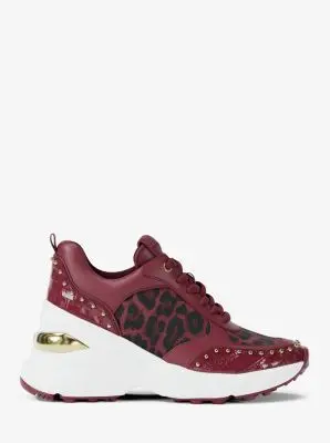 Michael Kors Katrina Mixed-media Trainer - Red