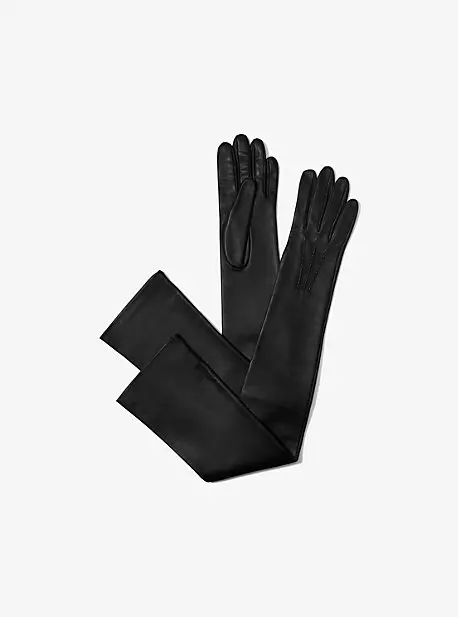 Michael Kors Leather Opera Gloves - Black