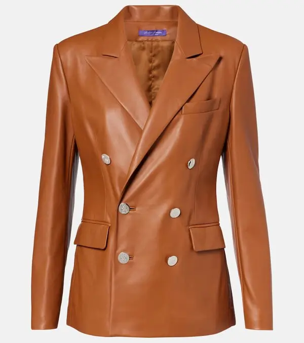 Ralph Lauren Camden Double-breasted Leather Blazer