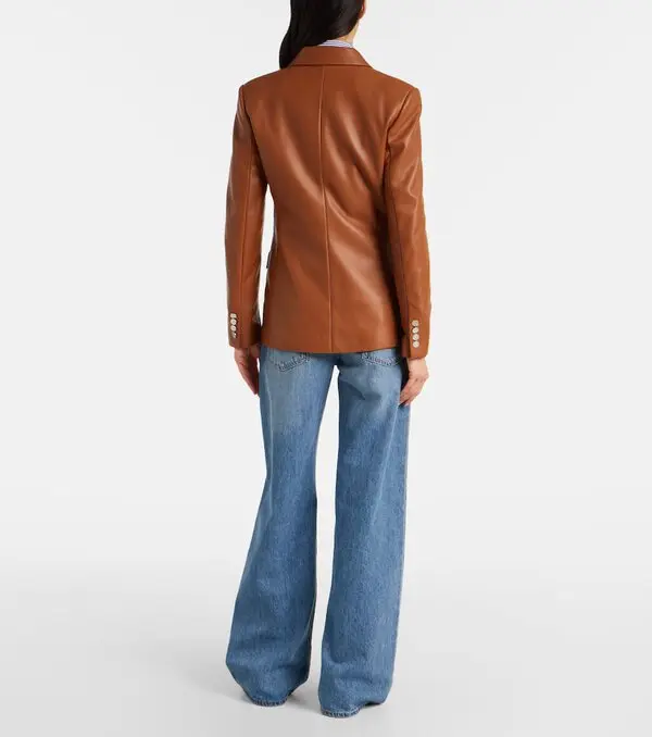 Ralph Lauren Camden Double-breasted Leather Blazer