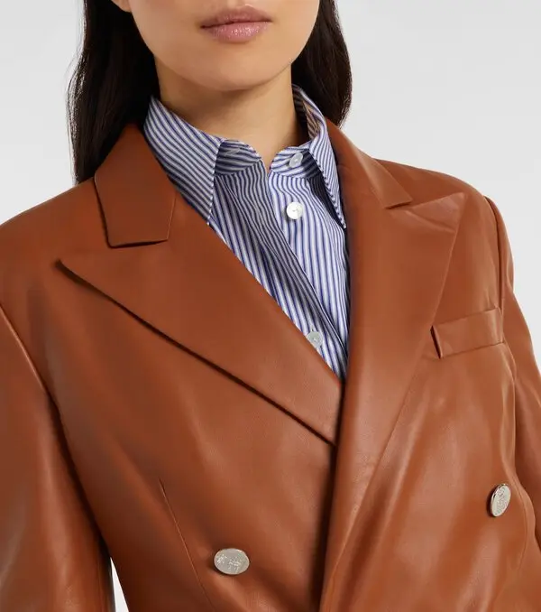 Ralph Lauren Camden Double-breasted Leather Blazer