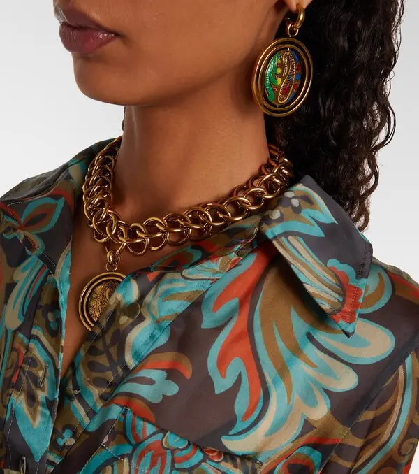 Etro Paisley Fringed Silk Gown