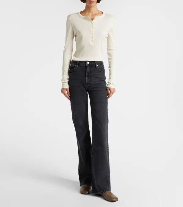 FRAME High-rise Bootcut Jeans - Black