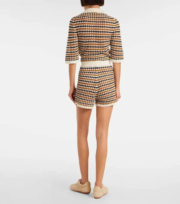 ERES Disco Open-knit Cotton-blend Shorts - Multicoloured