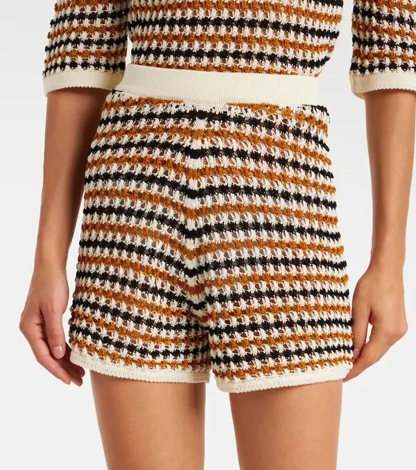 ERES Disco Open-knit Cotton-blend Shorts - Multicoloured