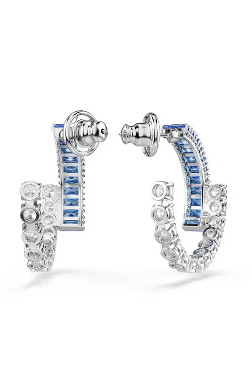 SWAROVSKI Matrix Hoop Earrings - Blue/silver