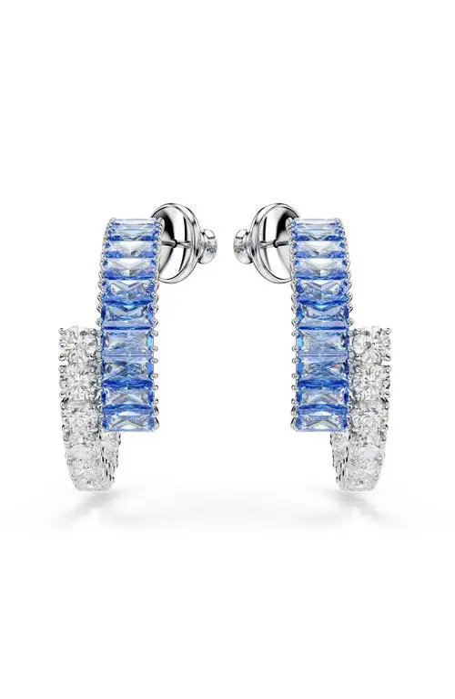 SWAROVSKI Matrix Hoop Earrings - Blue/silver