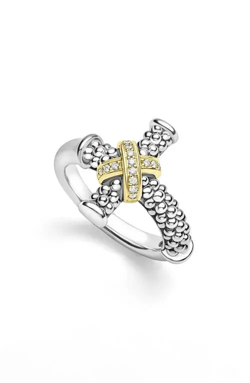 Lagos Anthem Two-tone Diamond Cross Ring - Two Tone