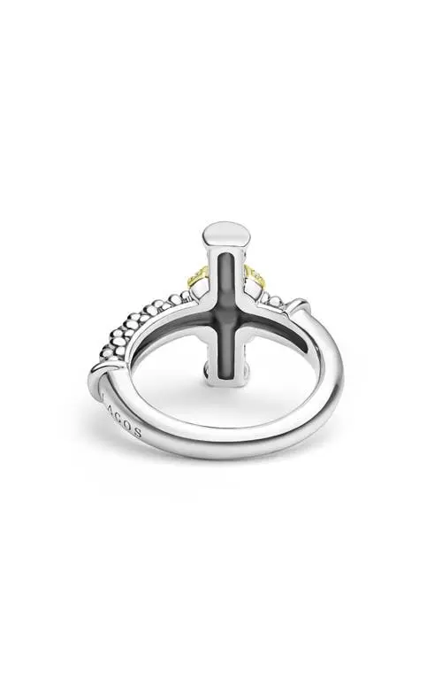 Lagos Anthem Two-tone Diamond Cross Ring