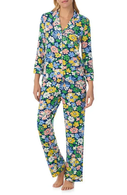 Kate Spade New York Print Stretch Modal Pajamas - Navy Print